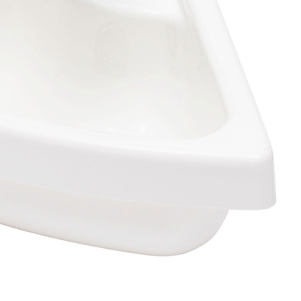 White Triangular Sink Basin - Durable ABS Corner Sink for Bathrooms | eBay