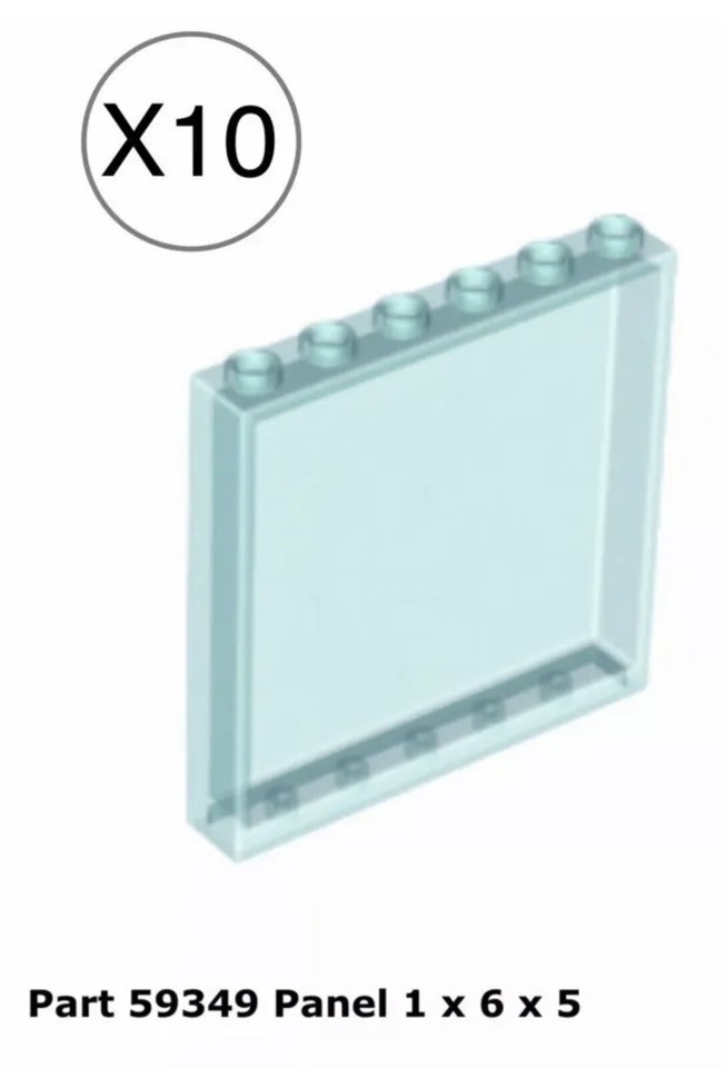 Lego 10 Pieces Trans-light Blue 1x6x5 Panel / Window / City Wall ...