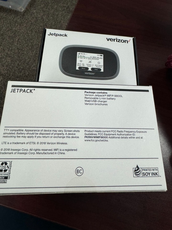 One Verizon Jetpack MiFi 8800L Mobile Hotspot (Gray) - New/Seal Broken ...