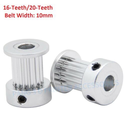 2GT Timing Belt Aluminum Drive Idler Pulley 16T/20T 5/6.35/8mm Bore 3D ...