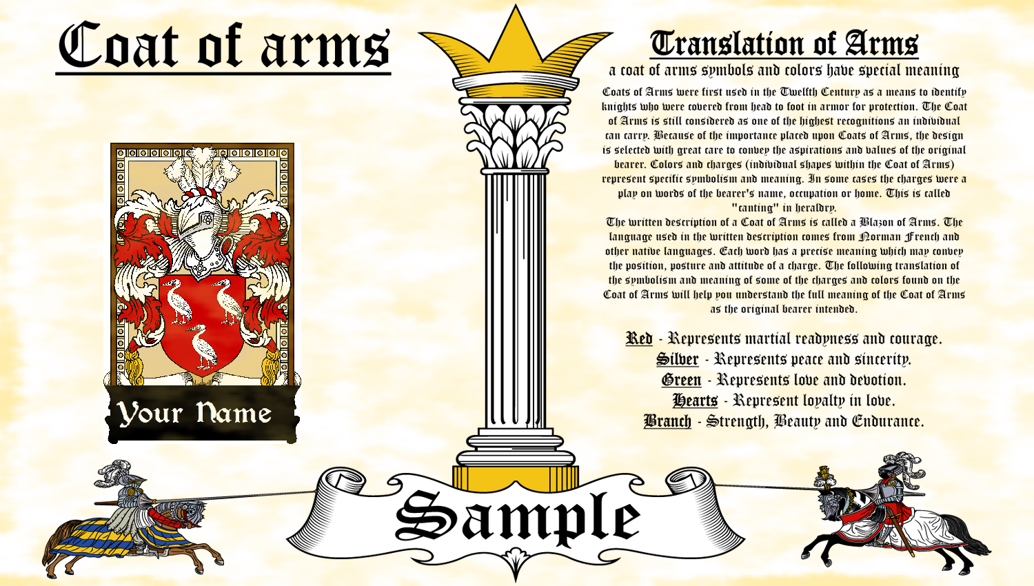 Leacheman-Lushman COAT OF ARMS HERALDRY BLAZONRY PRINT | eBay