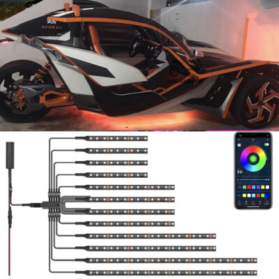 For Polaris Slingshot 12pcs Motorcycle RGB LED Neon Under Glow Light ...