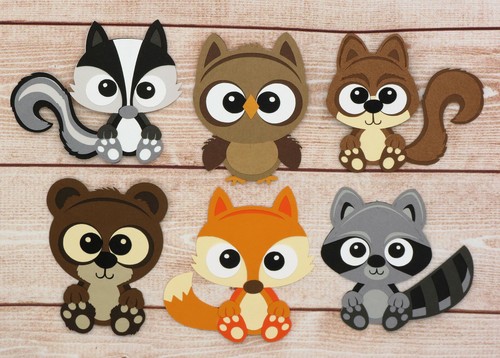 Woodland Animals Raccoon Fox Squirrel Bear Owl Skunk Paper Die Cut ...