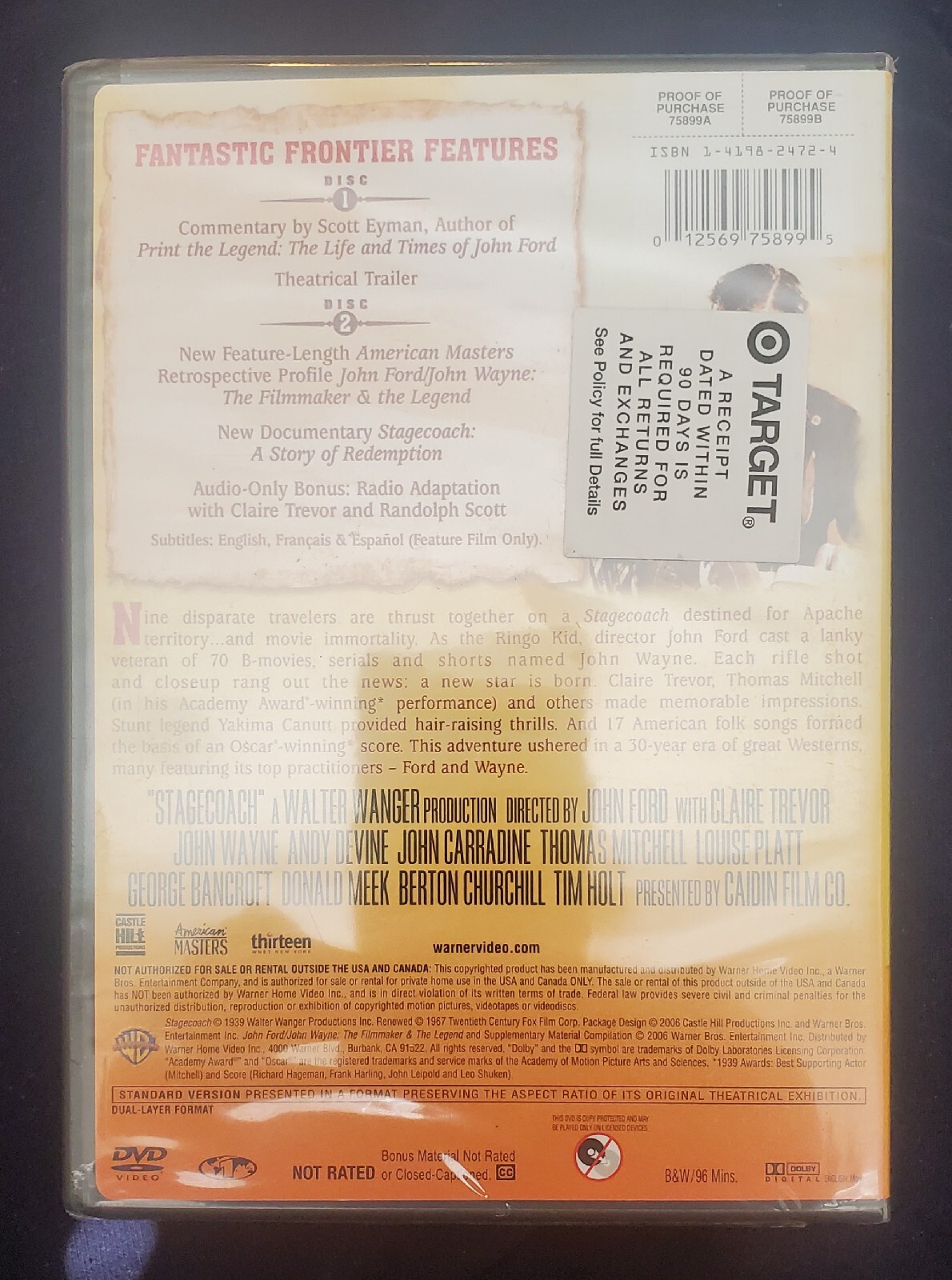 Stagecoach [1939] John Wayne - 2006 2 DVD Special Edition - new sealed ...