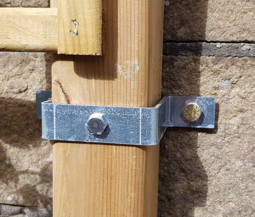 Fence Post To Flat Wall Fixing EXTRA STURDY 3"x3" 75x75mm Wall Band ...