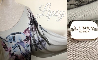 Lipsy 10 One Shoulder Asymmetric Gem Mini Dress Long Top Tunic SUMMER ...