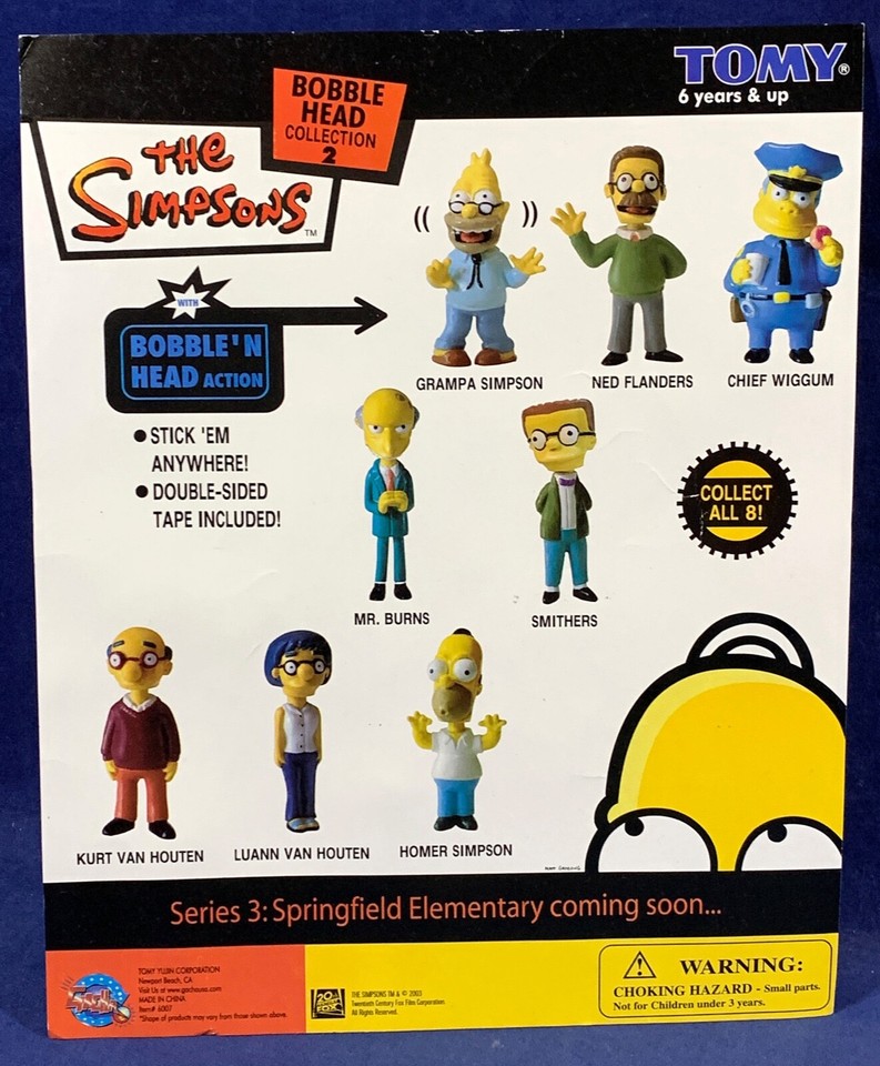 8 SIMPSONS Series 2 MINI BOBBLE HEAD FIGURES Complete Set w/Containers ...