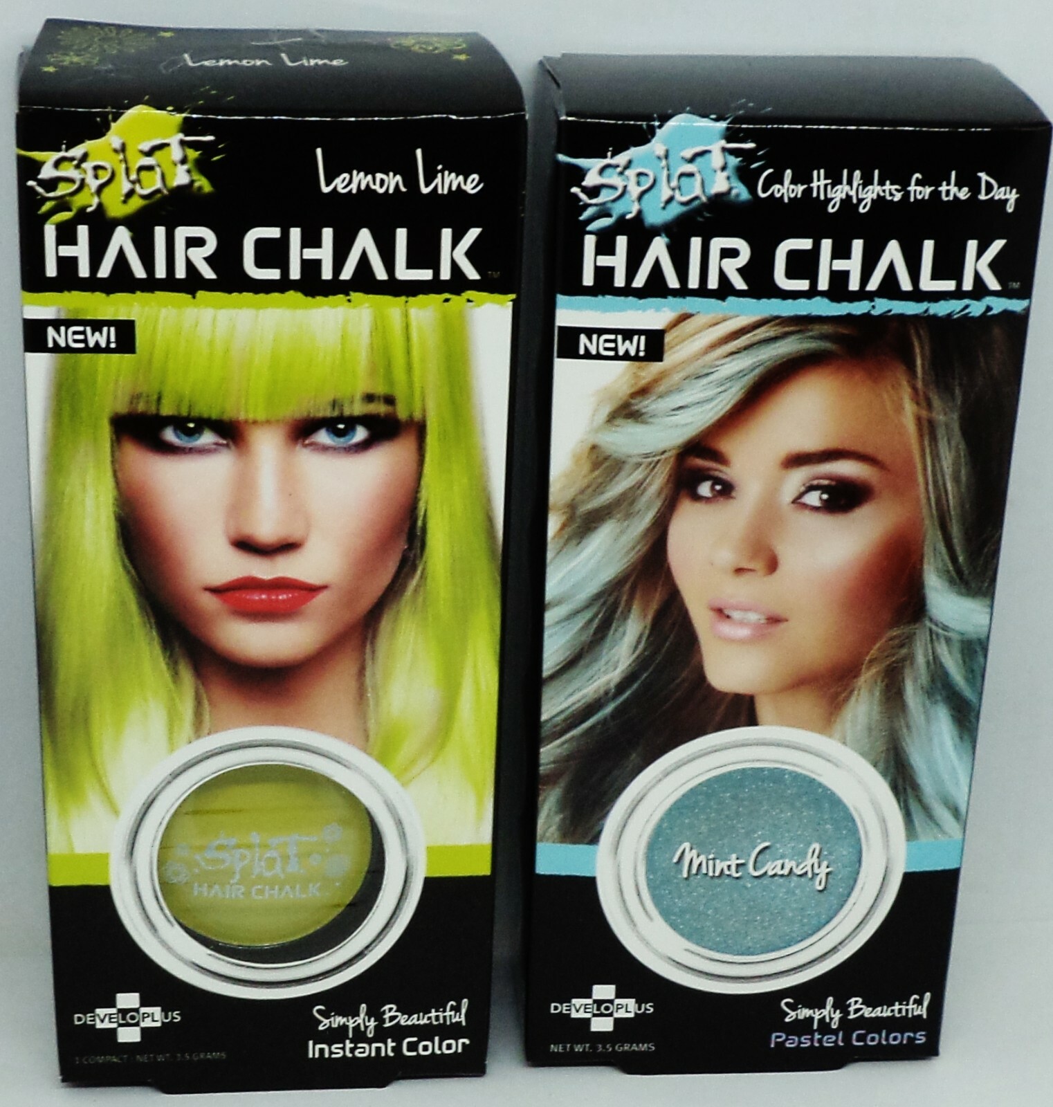 2 Shade Splat Hair Chalk Instant Color Highlight 4 A Day LEMON LIME ...