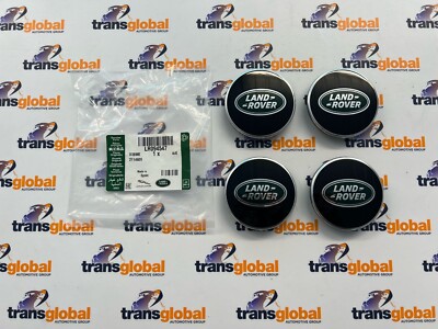 Gloss Black Centre Cap Hub Covers x4 for LR Range Rover 63mm GENUINE LR ...