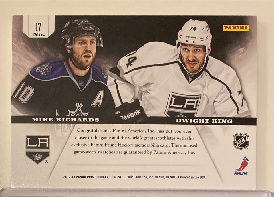 2012-13 Panini Prime Prime Duals #17 Dwight King/Mike Richards #41/100 ...