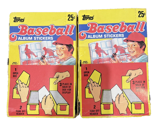 1983 Topps Baseball Album Stickers Box With 100 Packs - Rare and ...
