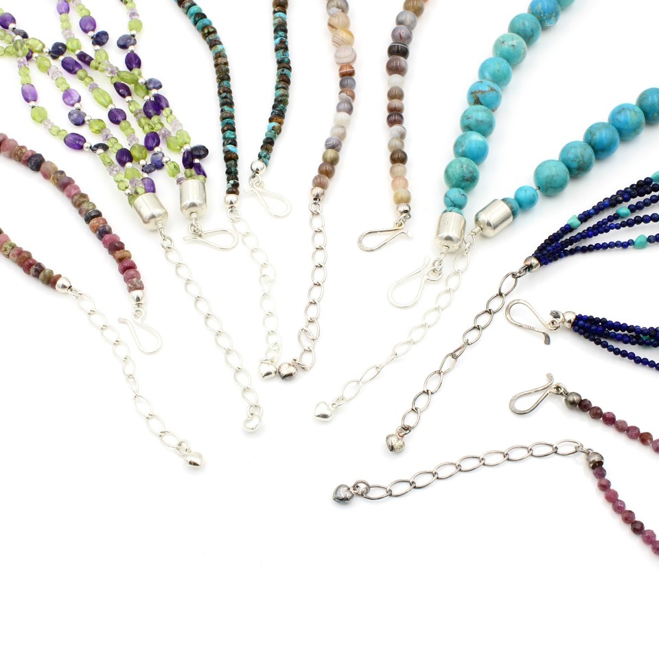 Desert Rose Trading Sterling Turquoise Lapis Agate Necklaces Lot of 7 # ...