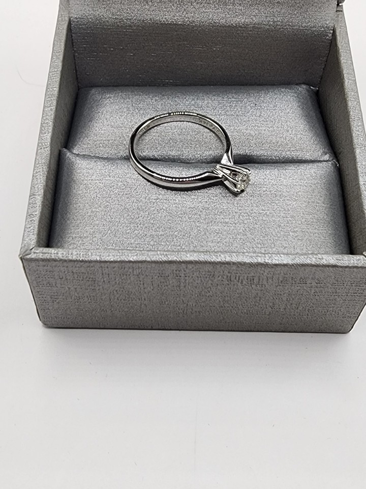 Zales 1/4 CT Diamond Solitaire Engagement Ring 14K White Gold Size 7 ...