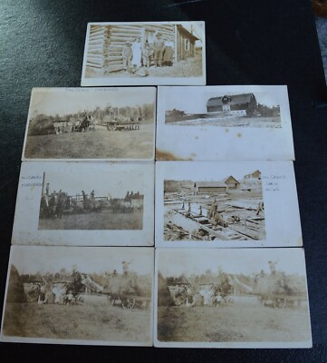7 1922 Chaffey Wisconsin Real Photo Postcards RPPC Anderson Farming ...