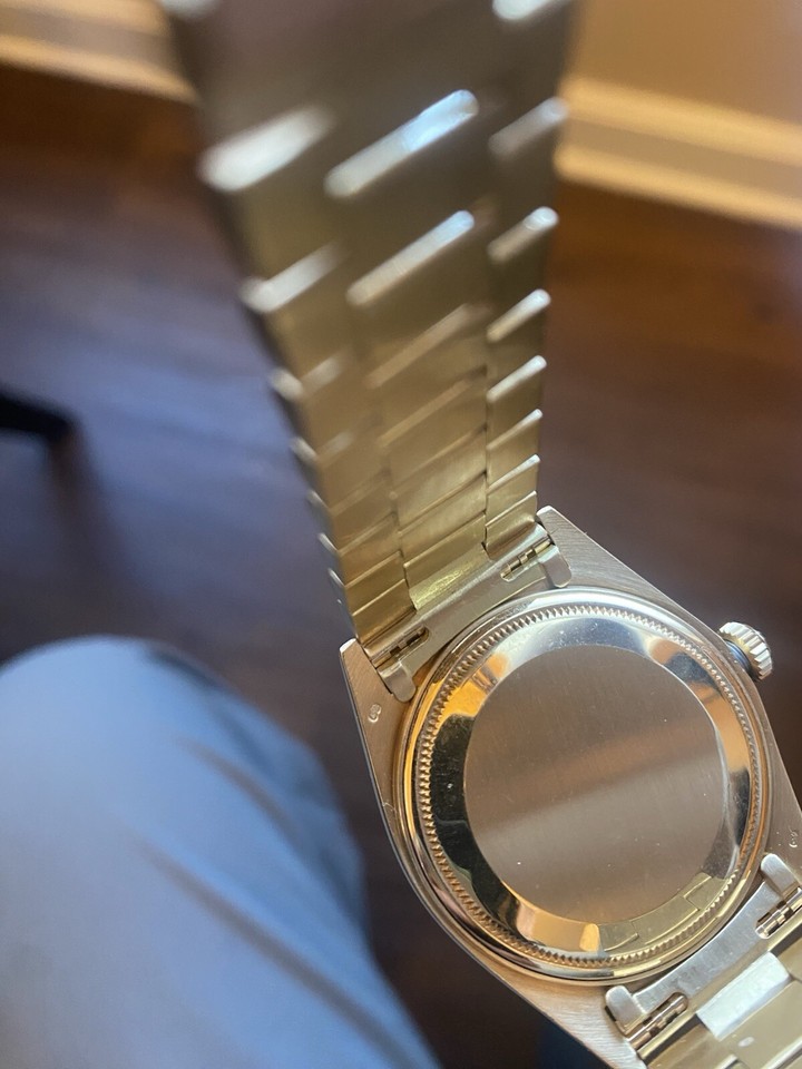 Rolex 18038 Day Date President 18K Yellow Gold Birch Wood Dial Serviced ...