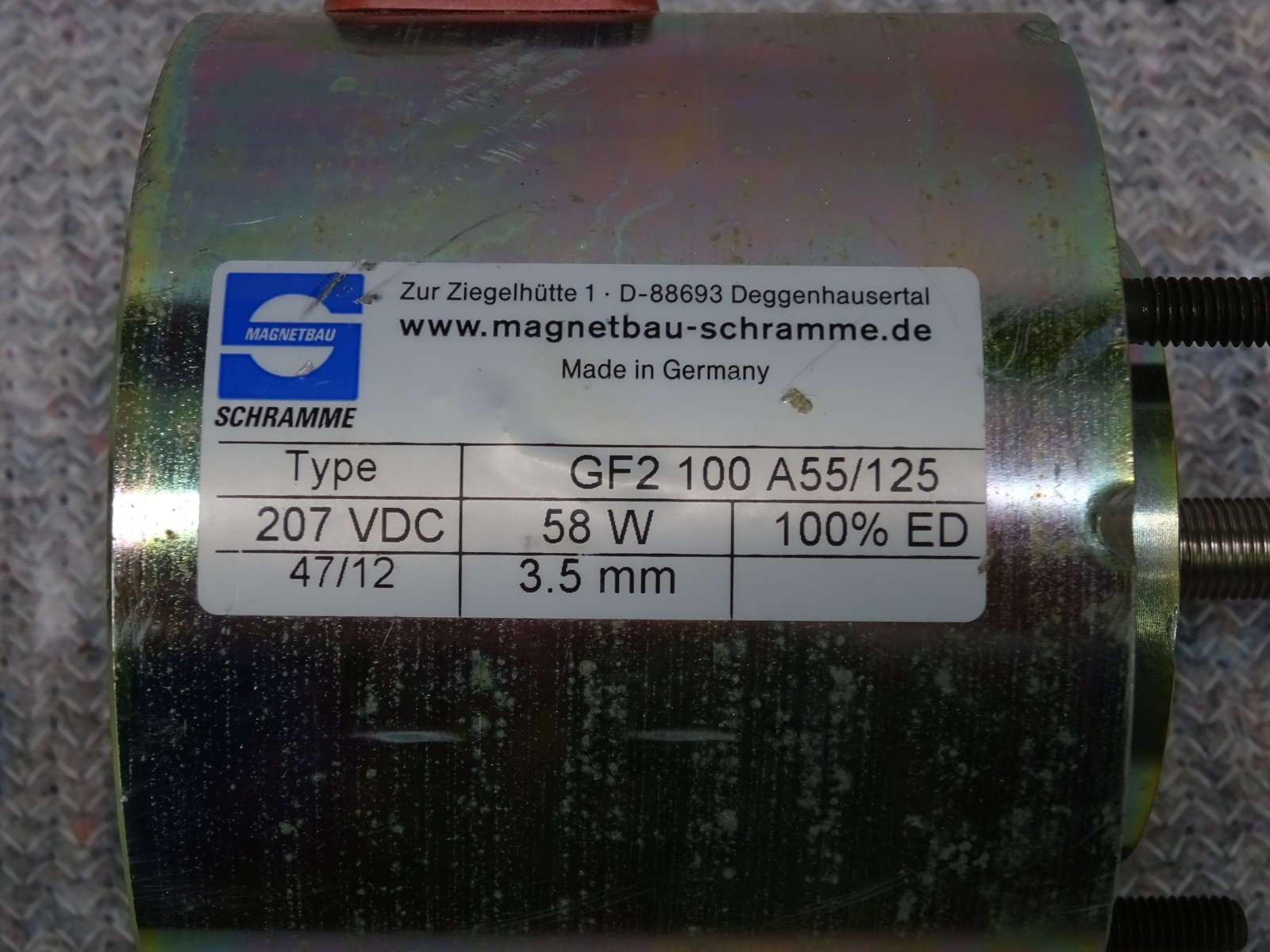 SCHRAMME RTV Einfachspreizmagnet 207VDC GF2 100 A55/125 HUBMAGNET ...