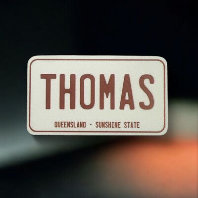 Novelty Queensland Style Mini Number Plate 90mm x 50mm (Red) | Toy ...