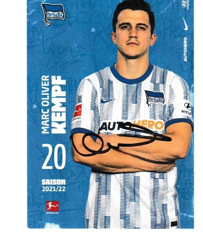Autogrammkarte Marc-Oliver Kempf Hertha BSC Berlin 2021/22 21/22 DFB WM ...