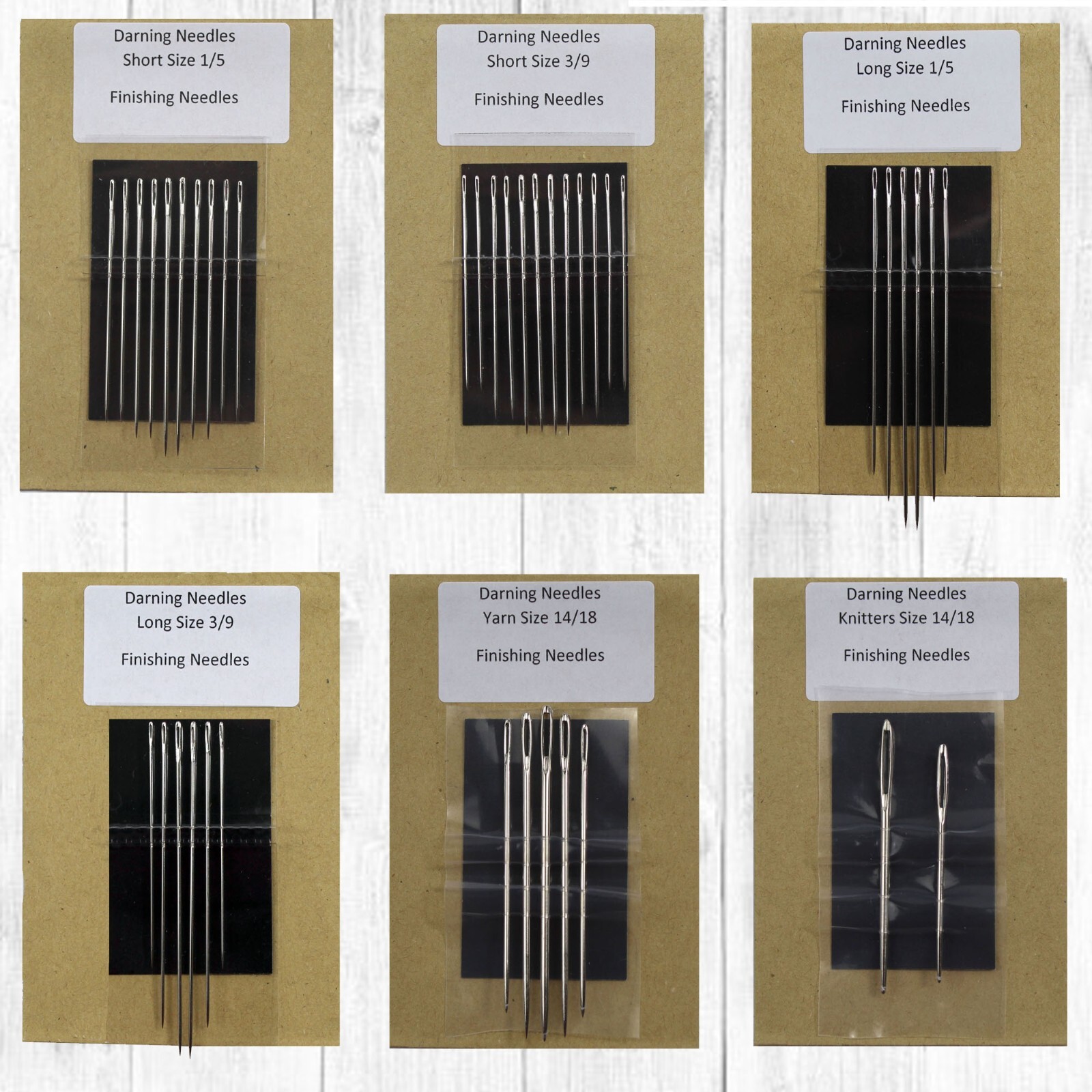 Crafty Hand Sewing Needles Darning Sew Needle Short Long Darner 6 Pack ...