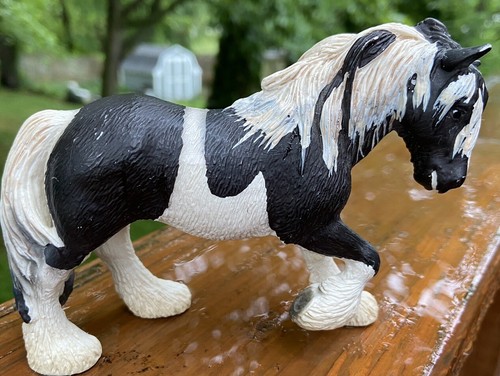 Schleich Germany 2003 Tinker Mare Horse Black White Clydesdale Preowned ...