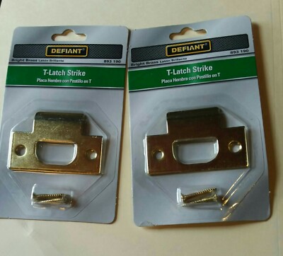 Defiant Gold Plate T-Strike Security Door Latch with Screws, 893190, 2 ...
