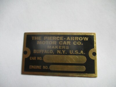 Pierce Arrow Brass Plate Nameplate S24 S74 | eBay