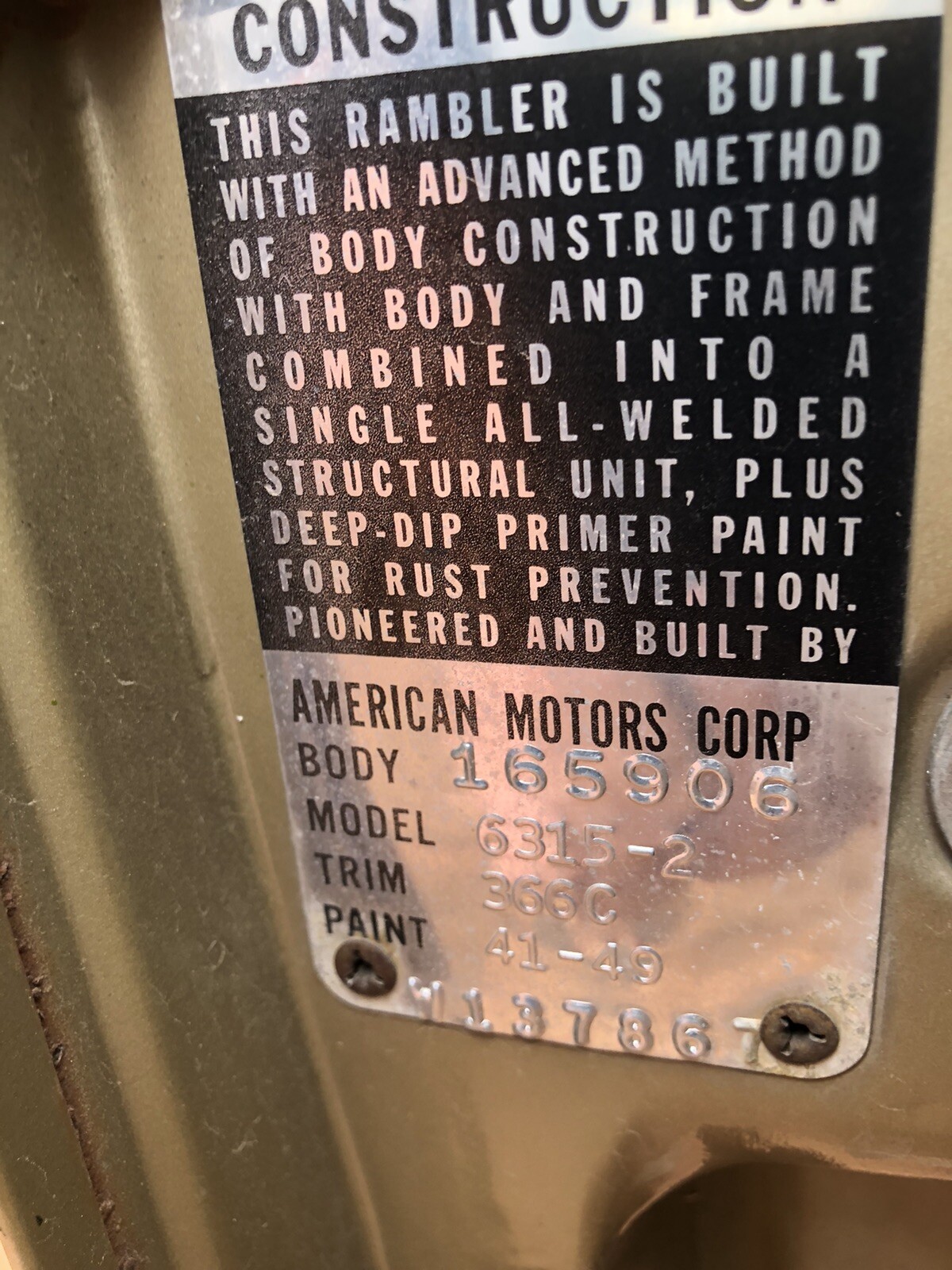 1963 AMC Rambler Rear Bumper | Genuine OEM