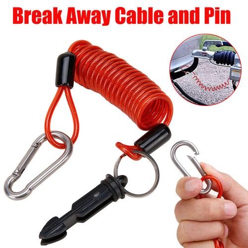Coiled Cabel And Pin Replacement Brakes Breakaway Cable For Trailer ...