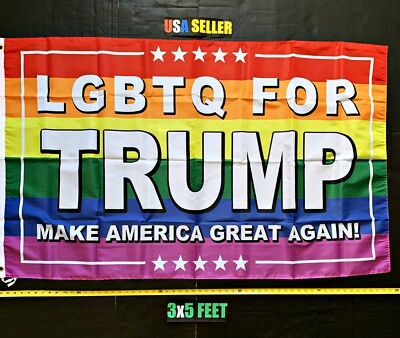 Donald Trump Flag FREE FIRST CLASS SHIP! LGBTQ Rainbow Gay USA Poster ...