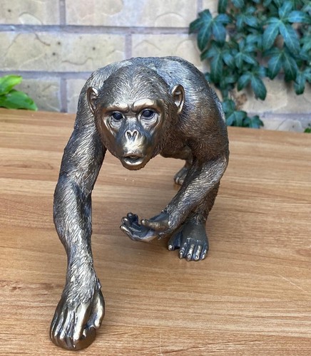 Bronze Colour Chimpanzee Ornament Figurine by Leonardo - Resin Chimp ...