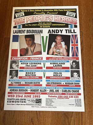 1993 Laurent Boudouani Vs. Andy Till Onsite Boxing Poster Rare Find ...