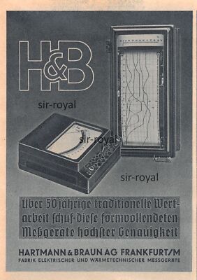 Hartmann & Braun Messgeräte - Frankfurt Main - 1938 - Werbung Reklame ...