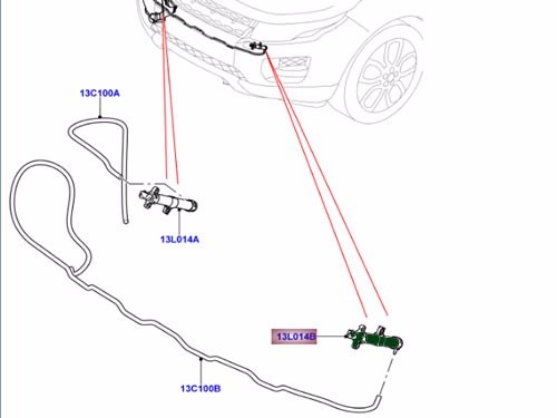 LAND ROVER HEADLAMP WASHER JET RANGE ROVER EVOQUE LH OEM NEW LR024211 ...