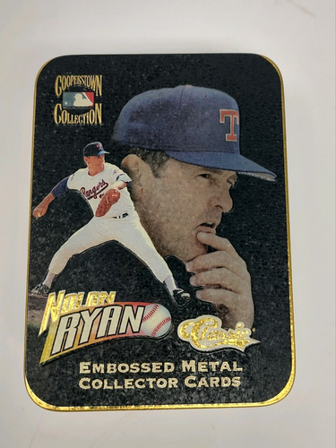 1995 Avon Nolan Ryan Set Of 5 Embossed Metal Collector Cards In Tin ...