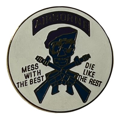 Pack of 50 Airborne Mess With The Best Motorcycle Hat Cap Lapel Pin M ...