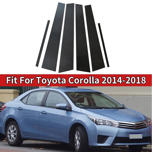 Fit For Toyota Corolla 2014-2018 Carbon Fiber Door Window Pillar Trim ...