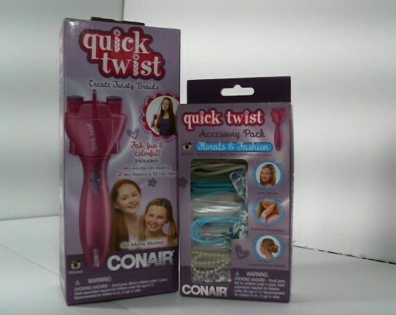 Conair Quick Twist Hair Braider Cd205 With Accessories Battery Operated ...