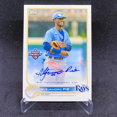 2022 Topps Pro Debut Alejandro Pie Auto Autograph Rookie RC Rays #PD ...