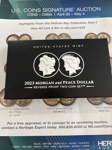 2023 S $1 Reverse Proof Morgan and Peace Silver Dollar Set w/OGP | eBay