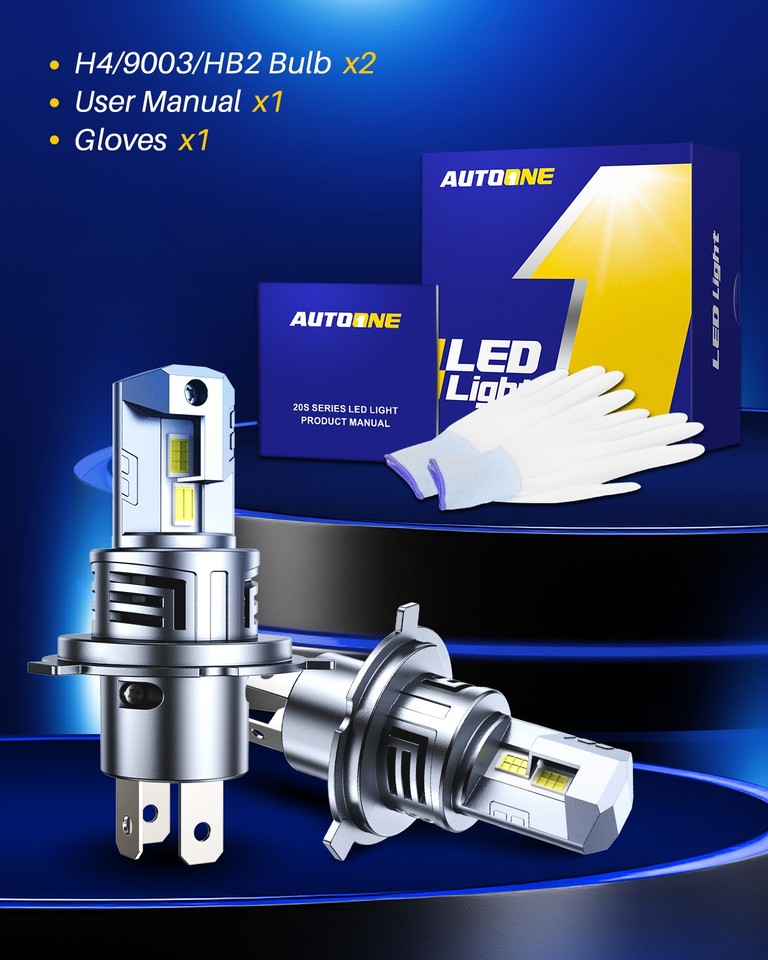 AUXITO H4 LED Headlight Bulb Conversion Kit high Low Beam White Super ...