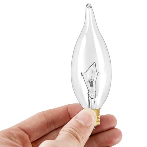 12-Pack E12 B10 Clear Candelabra Base Bulb, 40W 120V Incandescent 40 ...