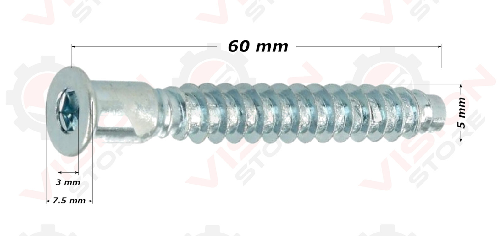 Confirmat Screws For Wood Chipboard Flat Pack Furniture Fitting 5mm 6 ...