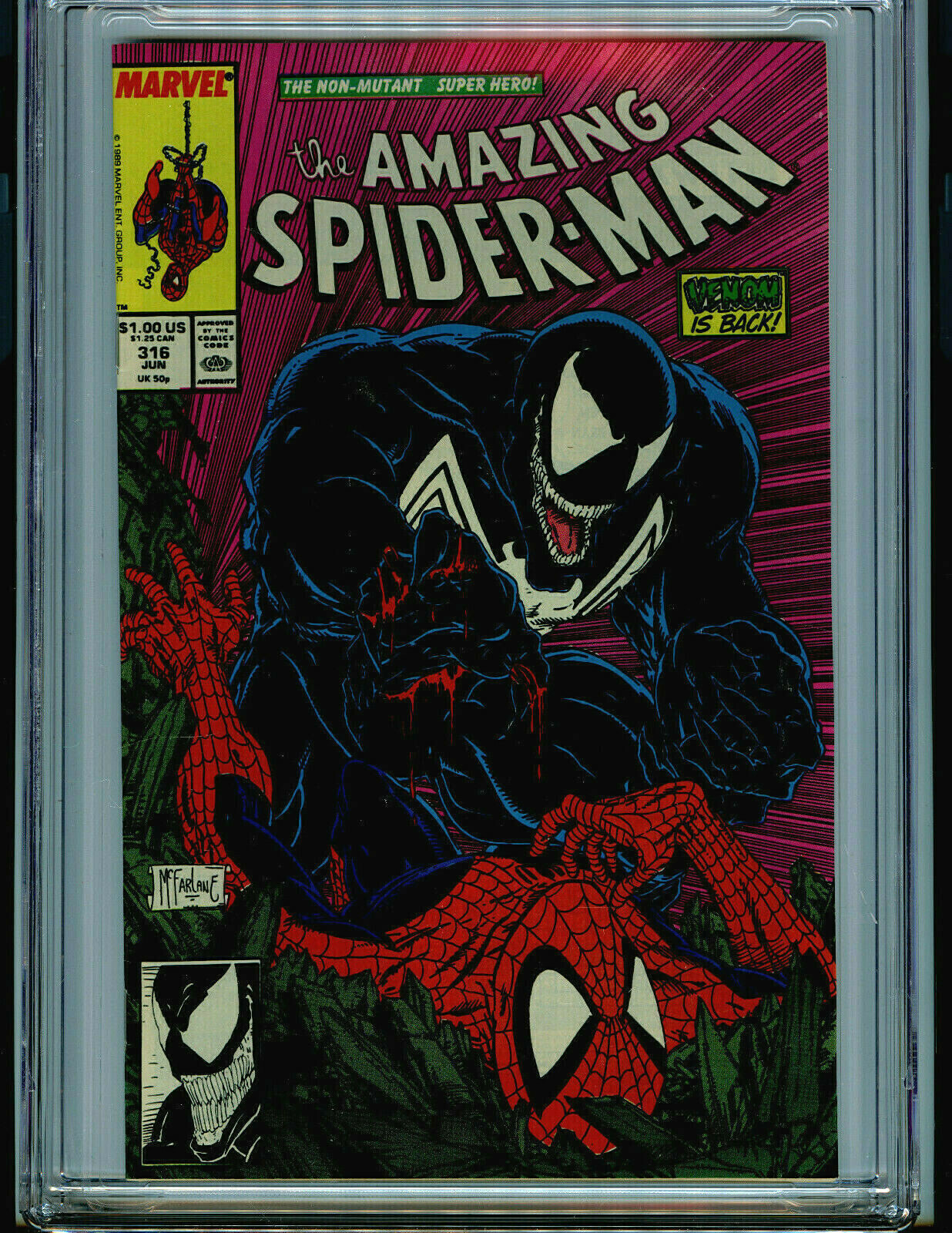 Amazing Spider-man # 316 CGC 9.8 1988 Marvel Venom Cover McFarlane K39 ...