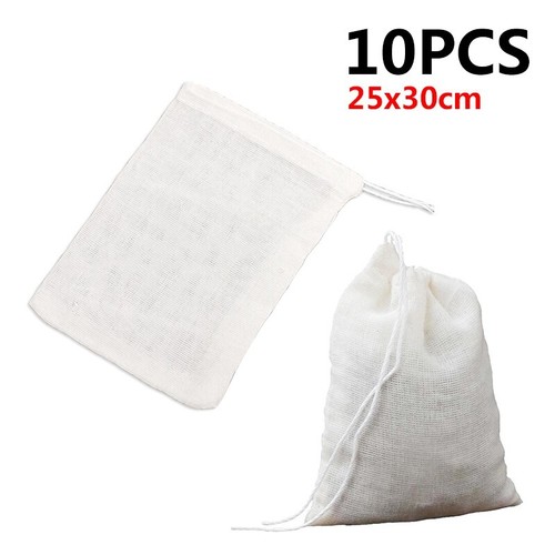 Long lasting 10pcs Drawstring Cooking Separate Spice Filter Bag 25*30cm ...