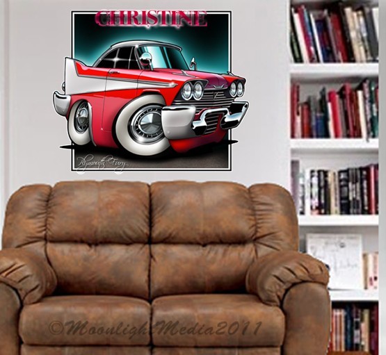Christine 1958 Fury Cartoon WALL GRAPHIC FAT DECAL MAN CAVE BAR ROOM ...