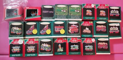 Lot of 23 Vintage Hallmark Mini Keepsake Ornaments In Boxes Train ...