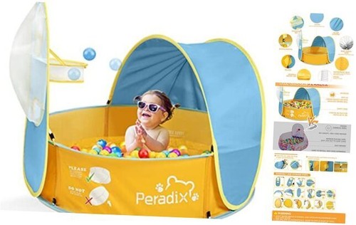 Paddling Pool for Kids & Pets, Kids Ball Pit Tent 3 in 1, Pop Up Blue ...