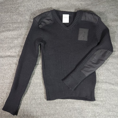 Blauer Wool Commando Sweater Mens XL Black Crewneck Lined Windproof Uniform | eBay