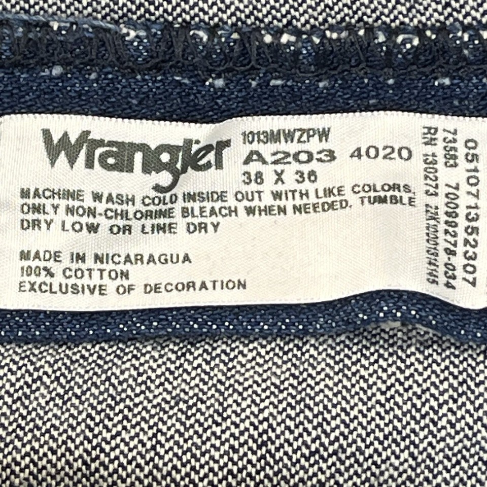 Wrangler Pro Rodeo Jeans Mens 38x36 Blue Cowboy Cut 100% Cotton Denim ...