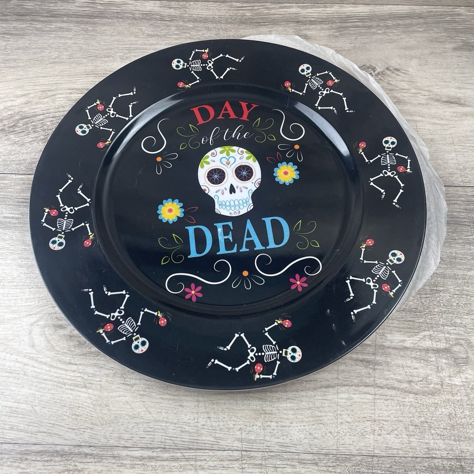 HALLOWEEN/DAY OF THE DEAD 13" MELAMINE PLATES - SUGAR SKULL-SET OF 3 | eBay